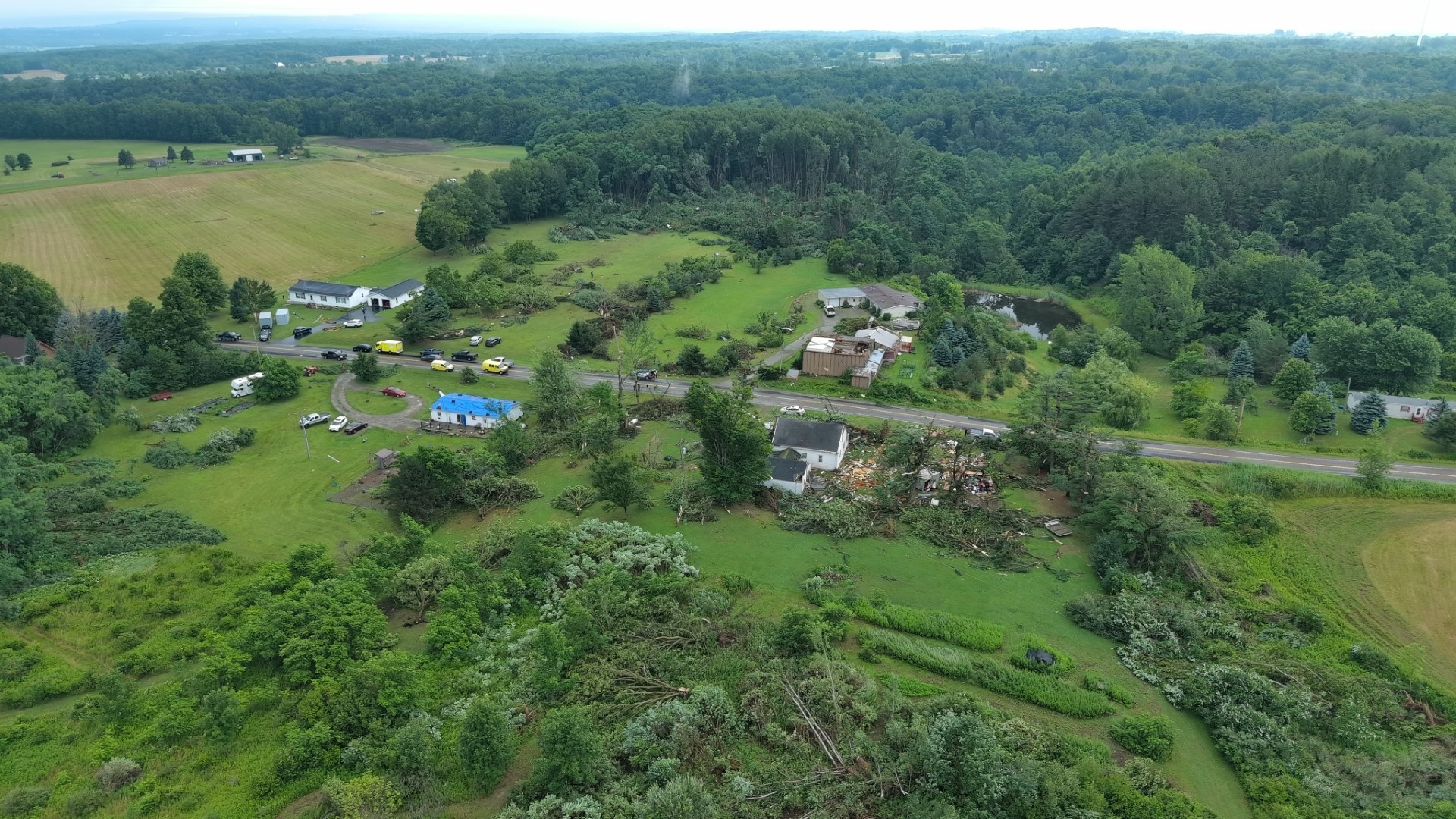 Destructive path Tornado speeds likely hit 110 mph near Forestville ...